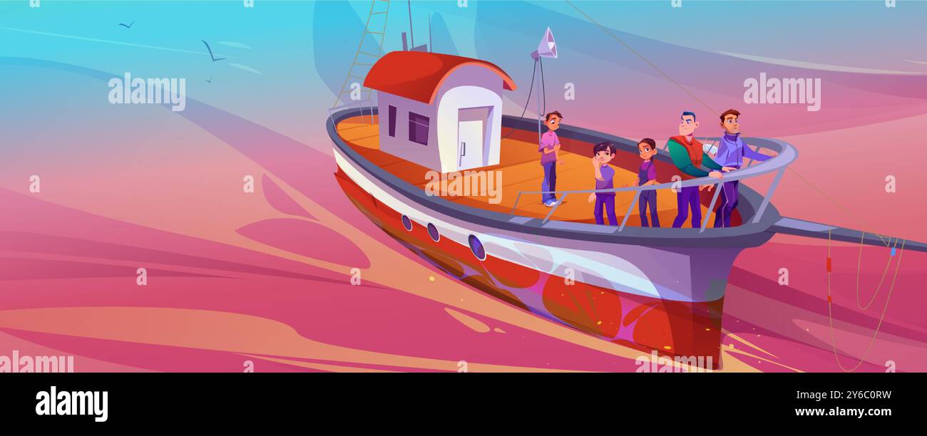 Outside excursion boat Stock Vector Images - Alamy