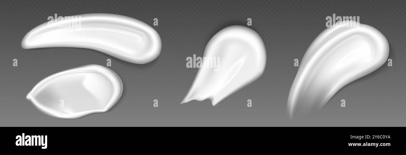 White creamy skin product. Cosmetic lotion smear isolated on ...