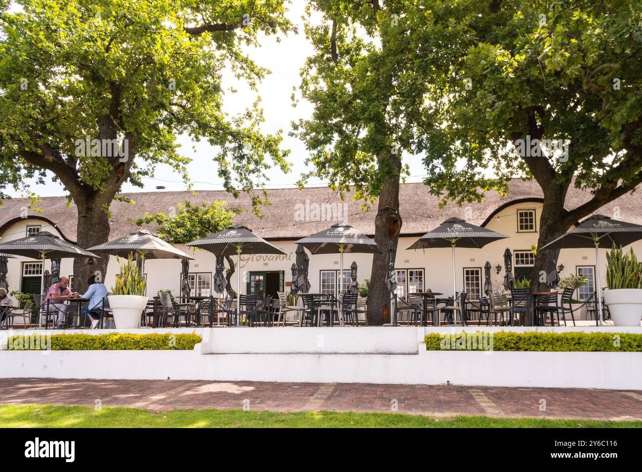 Laborie wine estate restaurant, dining alfresco in summer, Paarl, Cape ...
