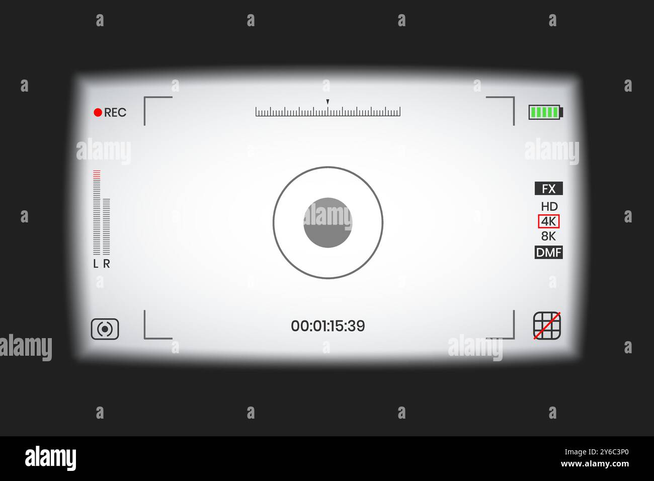 Camera viewfinder video or photo frame recorder flat style design ...