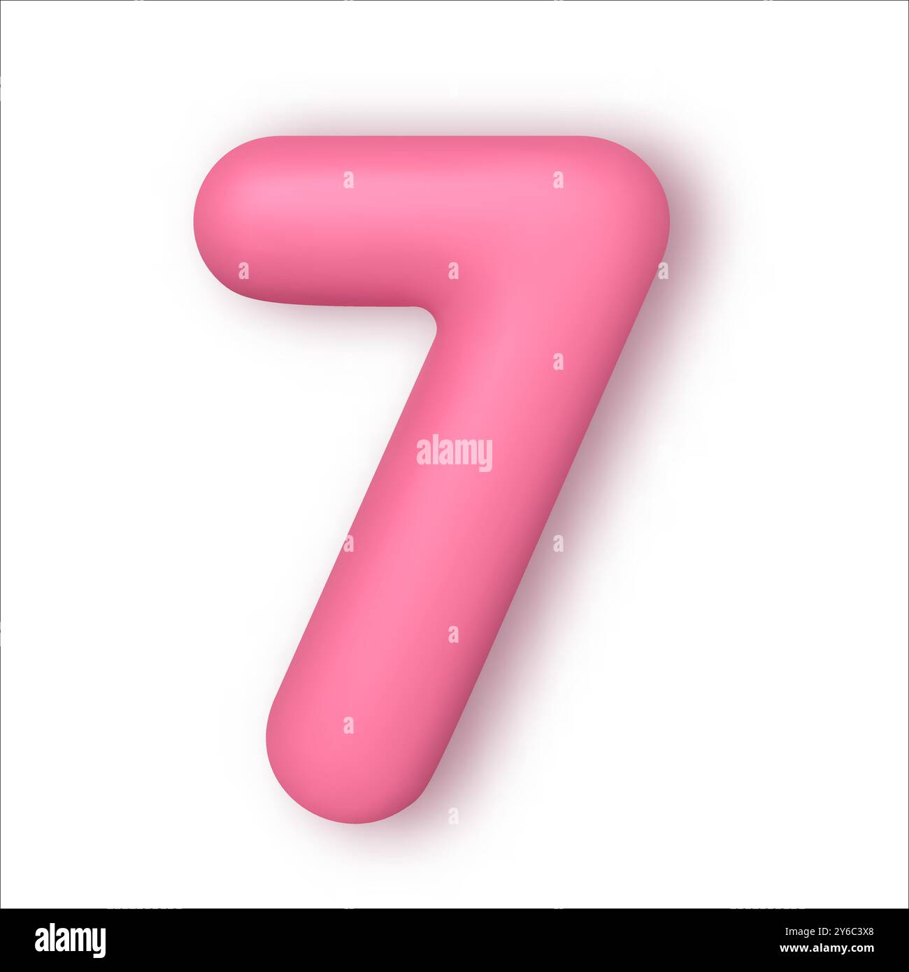 Realistic 3d font color pink number 7. Number in the form of balloons ...