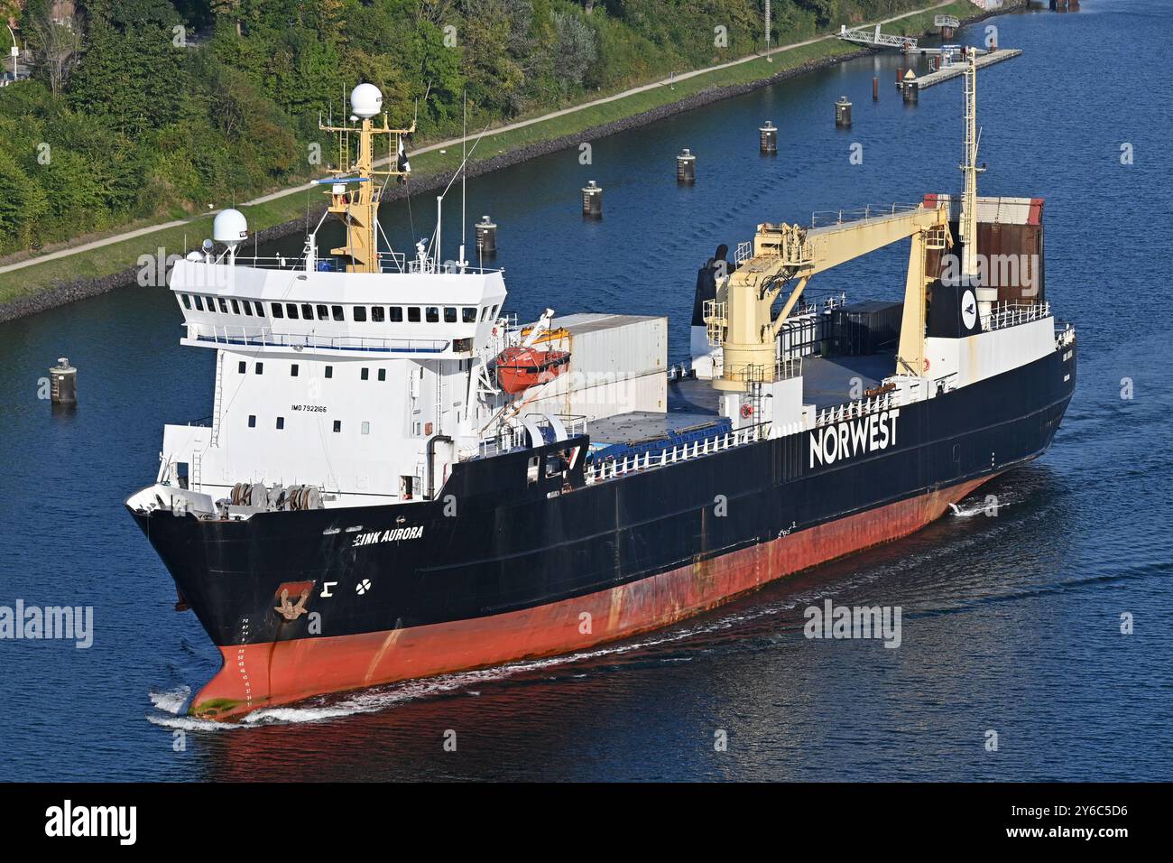 General Cargo Ship LINK AURORA at the Kiel Fjord Stock Photo - Alamy