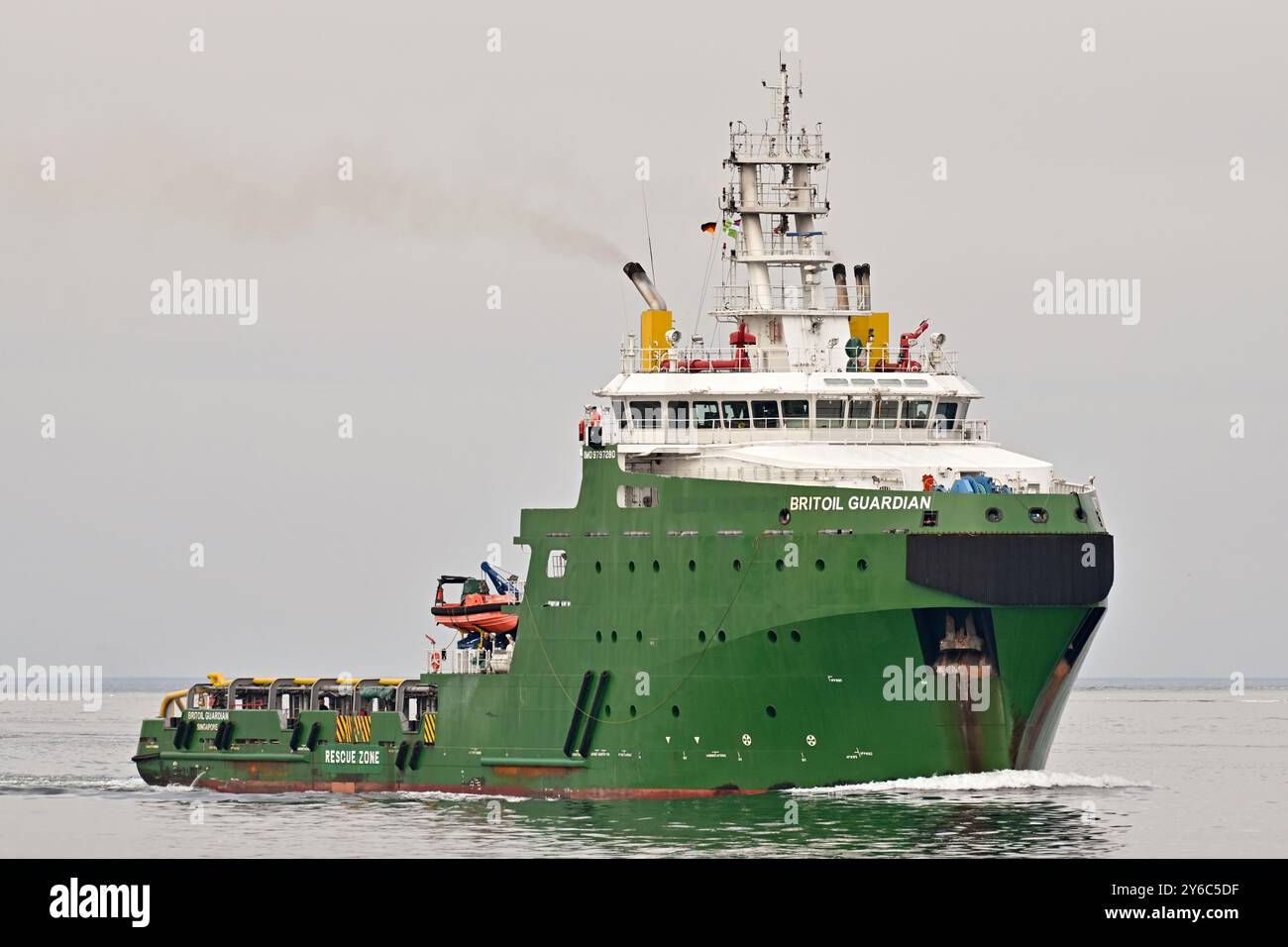 Anchor Hoy BRITOIL GUARDIAN at the Kiel Fjord Stock Photo - Alamy