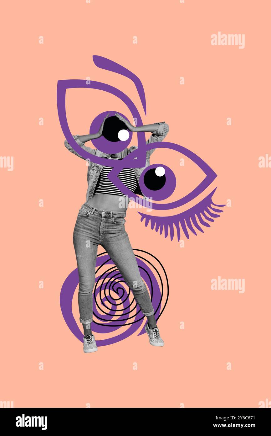 Composite artwork sketch image photo collage of watch spy privacy ...