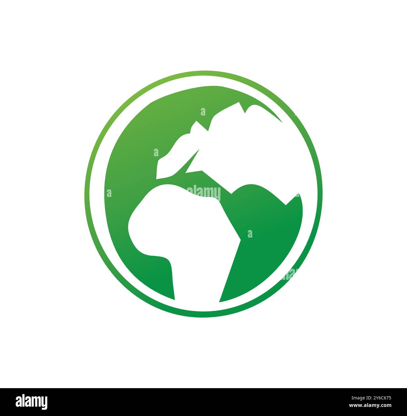 Green earth logo icon. World map green Stock Vector Image & Art - Alamy
