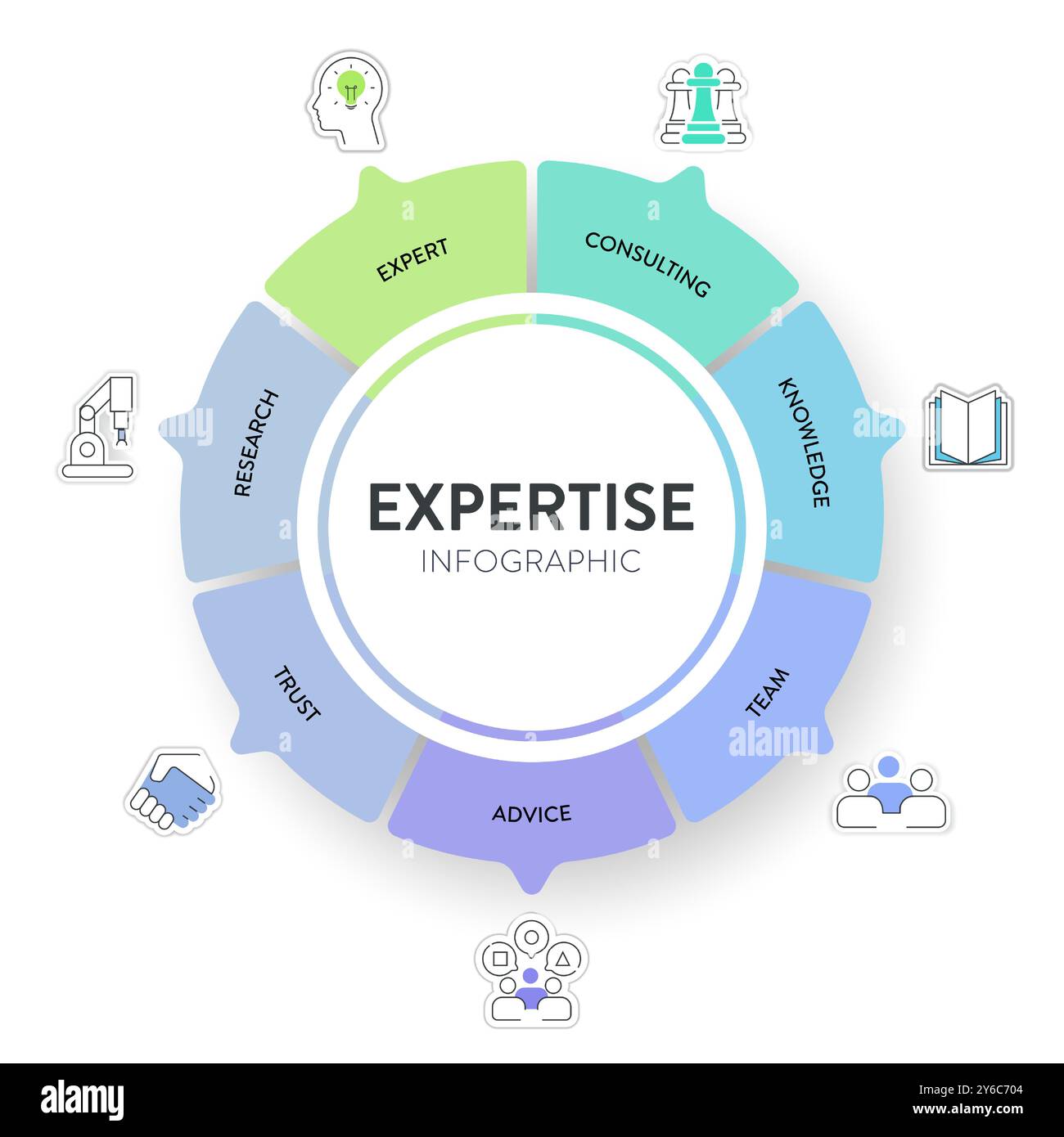 Expertise framework infographic diagram chart banner with illustration icon vector template has ...