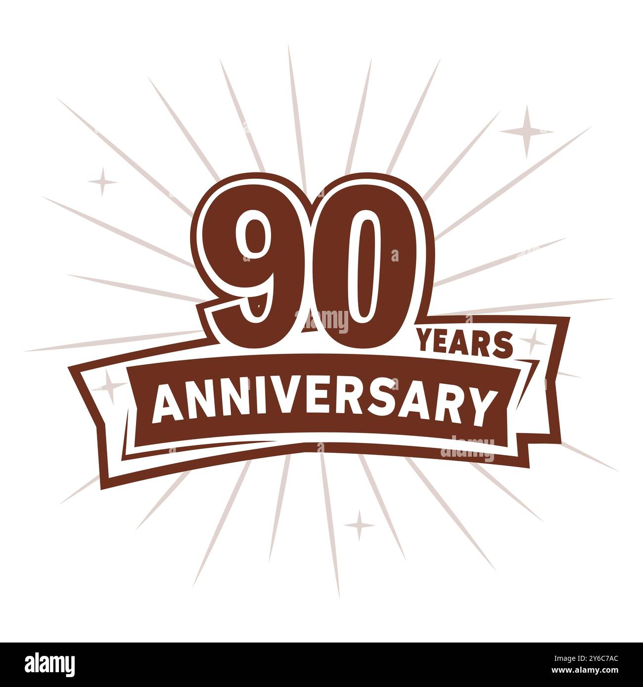 90 years anniversary celebration logo. 90th design template. Vector and ...