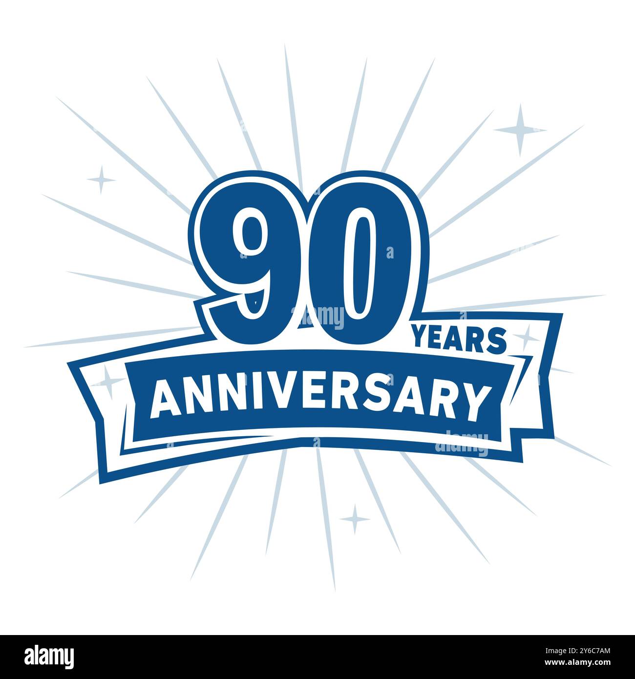 90 years anniversary celebration logo. 90th design template. Vector and ...