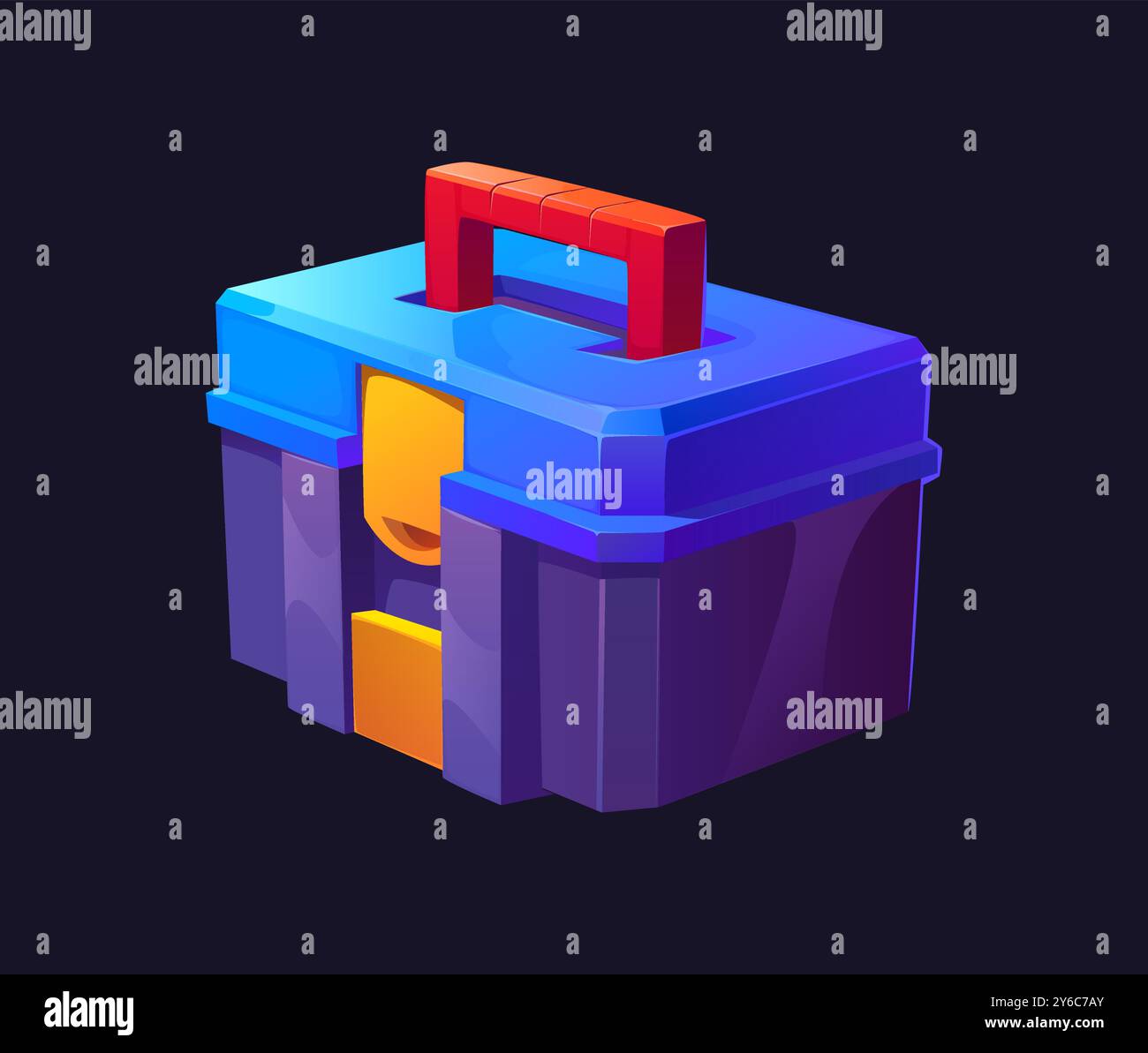 Cartoon futuristic sci fi game toolbox, space chest. Isolated vector ...