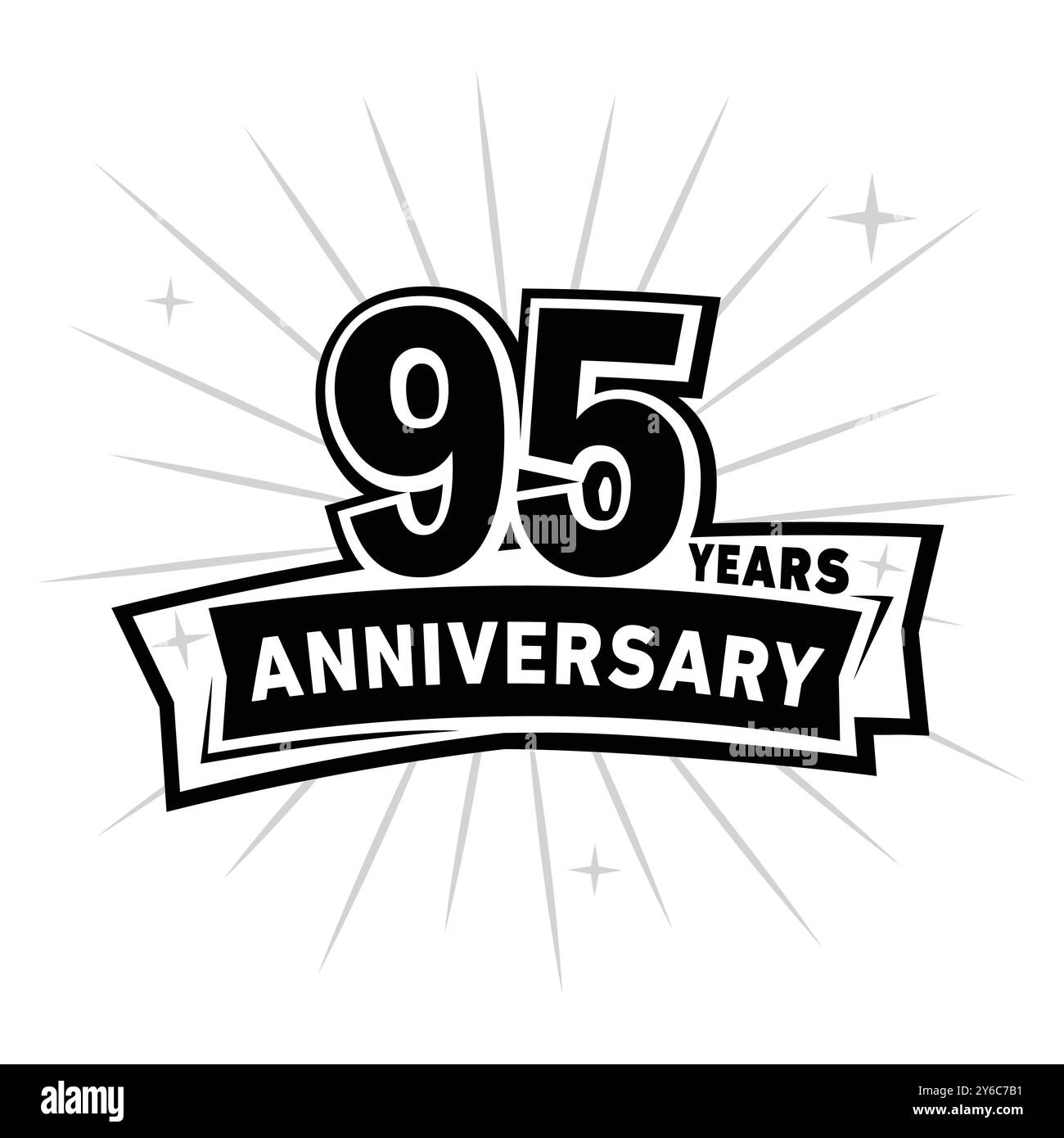 95 years anniversary celebration logo. 95th design template. Vector and ...