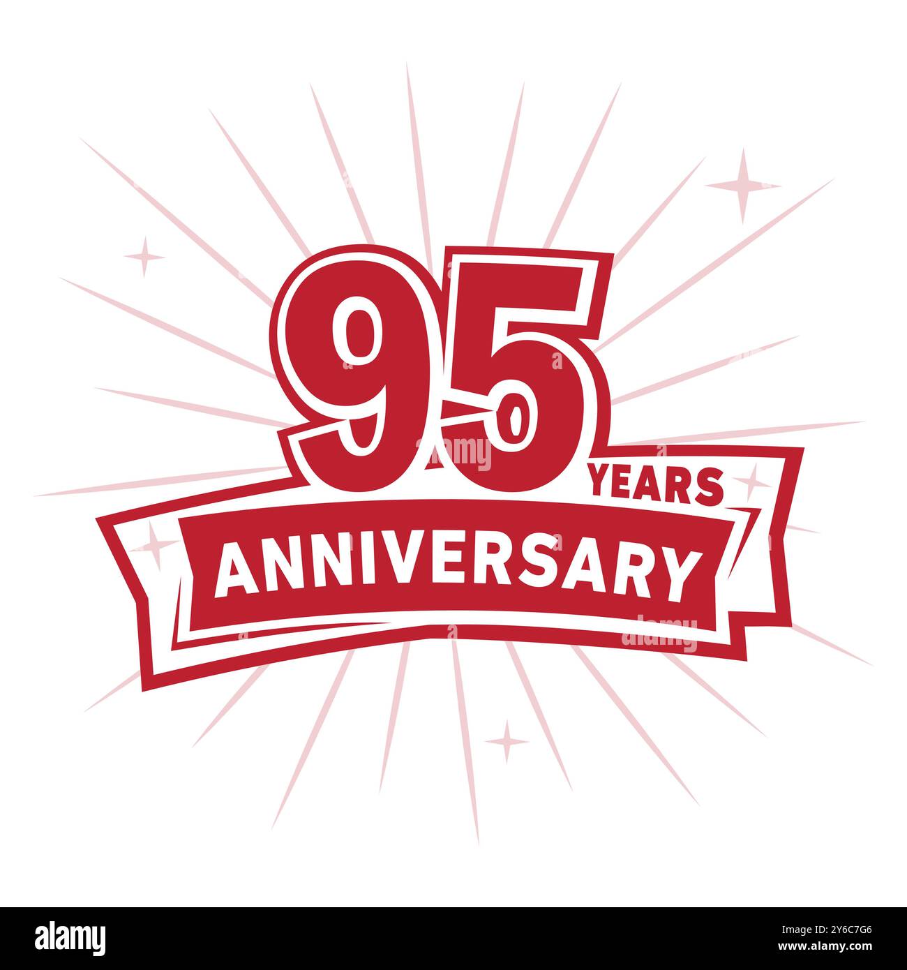 95 years anniversary celebration logo. 95th design template. Vector and ...