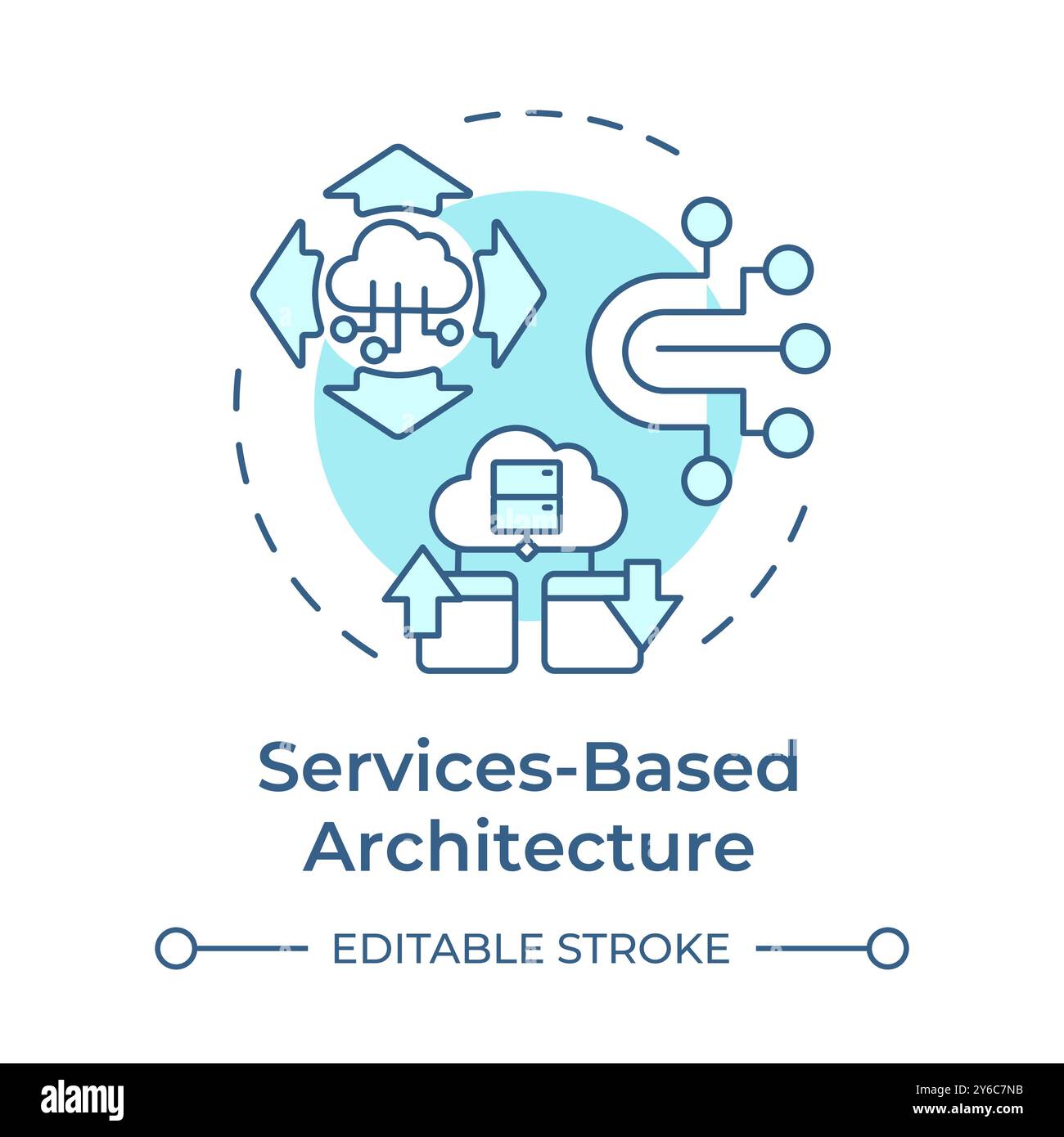 Services based architecture soft blue concept icon Stock Vector Image ...