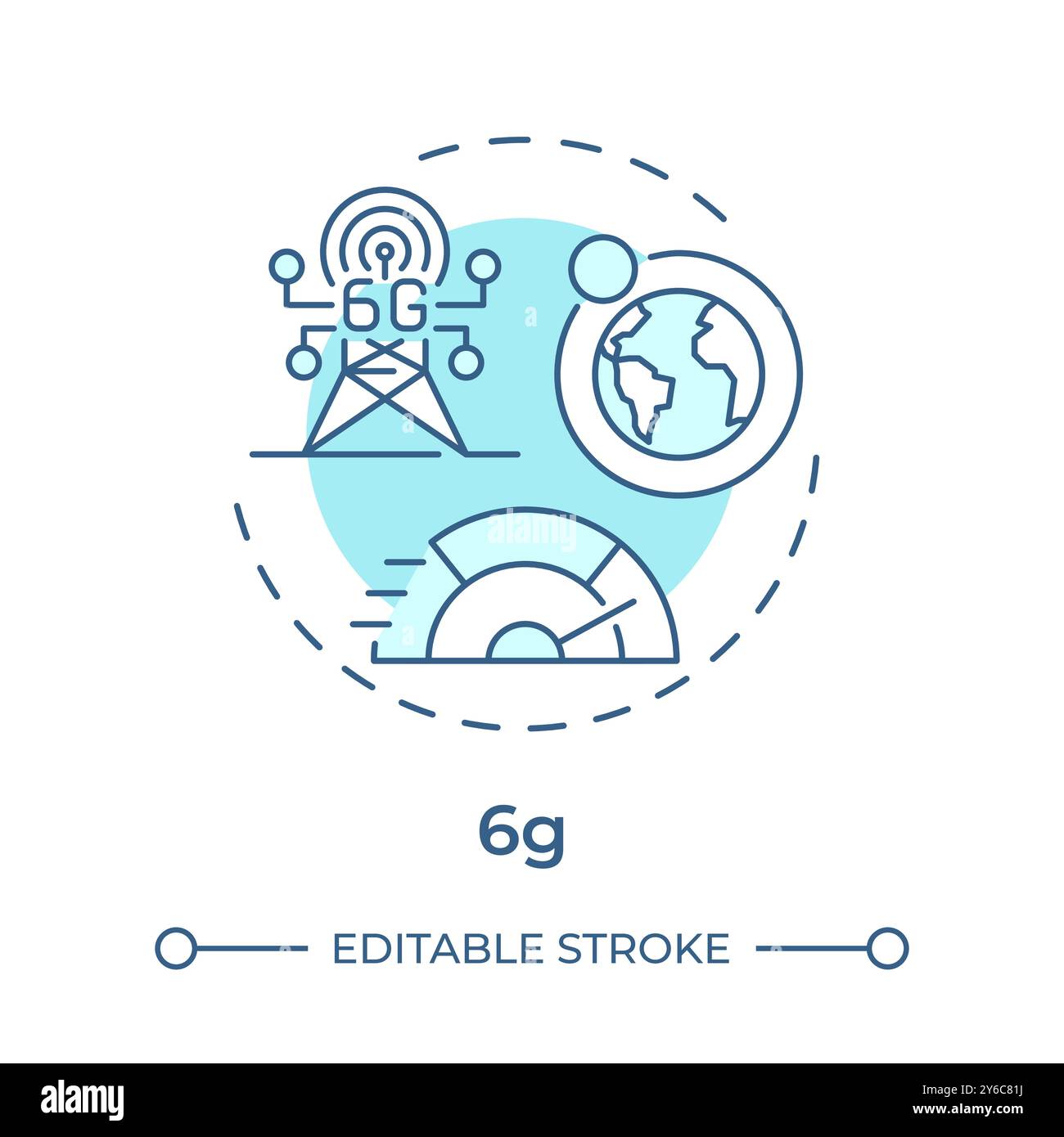6G soft blue concept icon Stock Vector Image & Art - Alamy