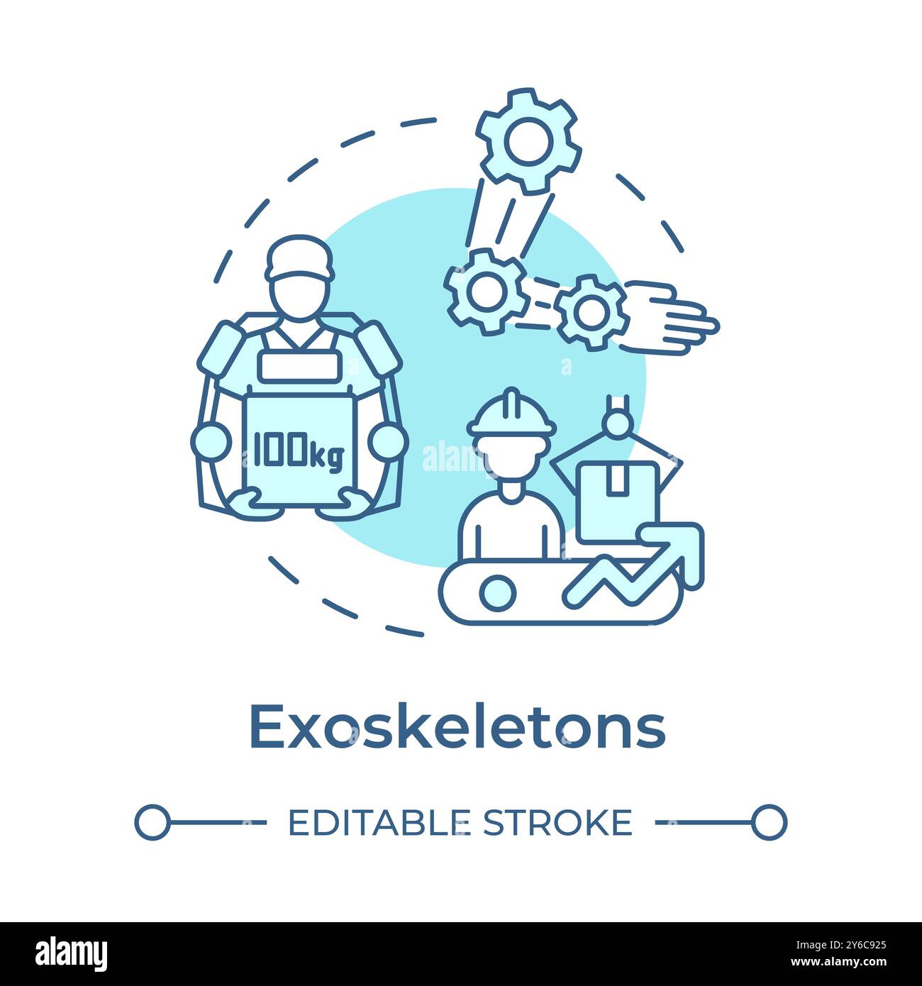 Exoskeleton soft blue concept icon Stock Vector Image & Art - Alamy