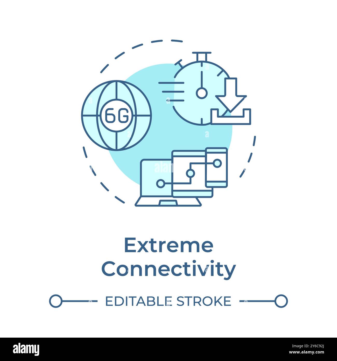 Extreme connectivity soft blue concept icon Stock Vector Image & Art ...