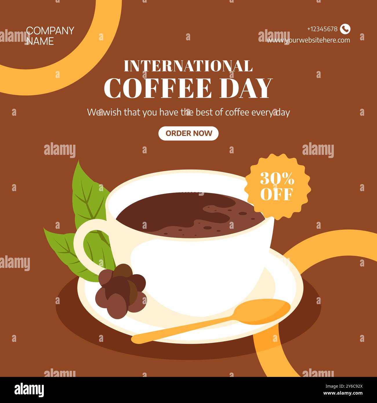 Coffee Day Social Media Illustration Flat Cartoon Hand Drawn Templates ...