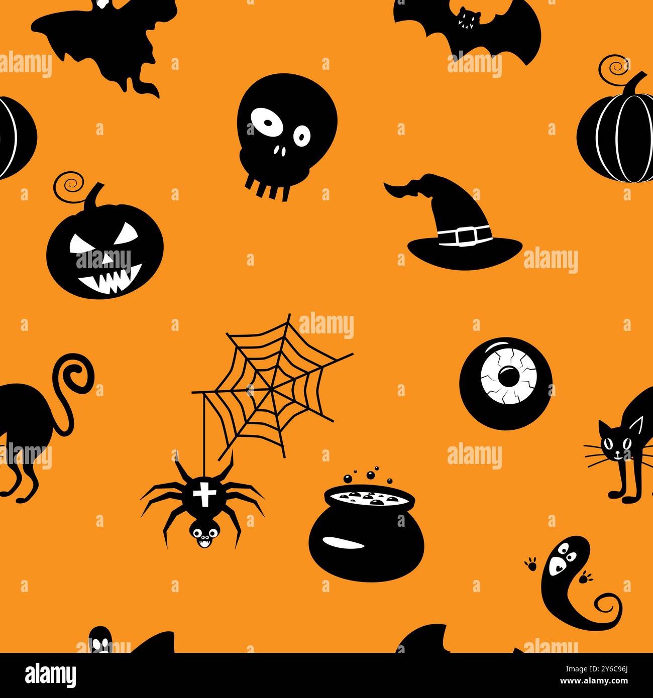 Halloween seamless pattern background vector illustration Stock Vector ...
