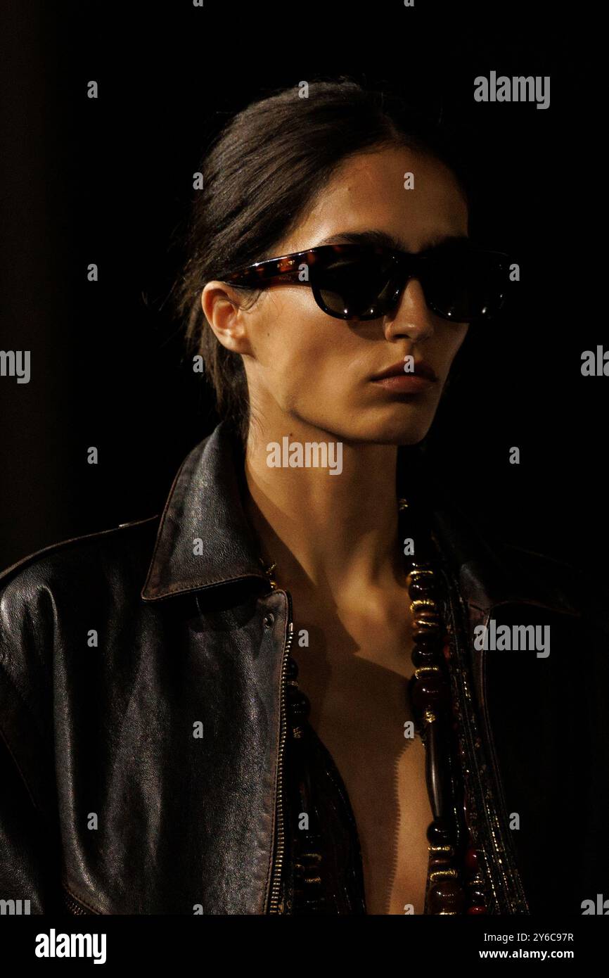 Models wear creations as part of the Saint Laurent Spring/Summer 2025 ...