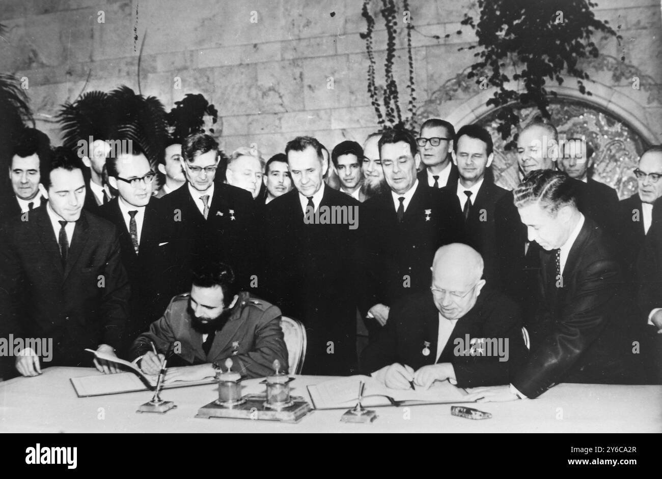 CUBAN PRIME MINISTER FIDEL ALEJANDRO CASTRO RUZ WITH SOVIET PRIME ...