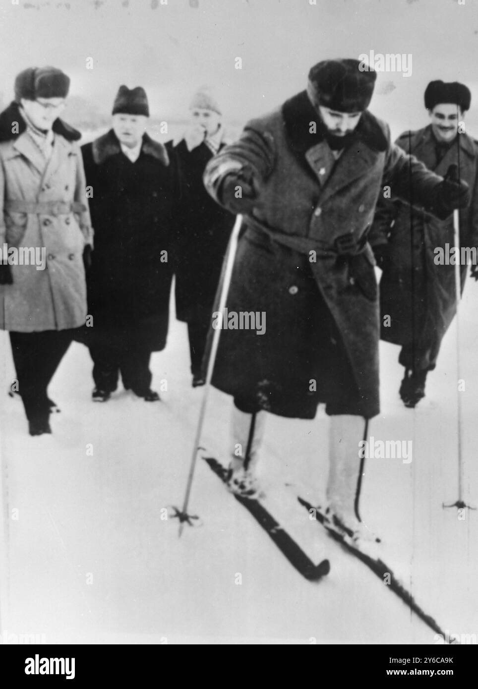 CUBAN PRIME MINISTER FIDEL ALEJANDRO CASTRO RUZ SKIING IN MOSCOW / ; 20 ...