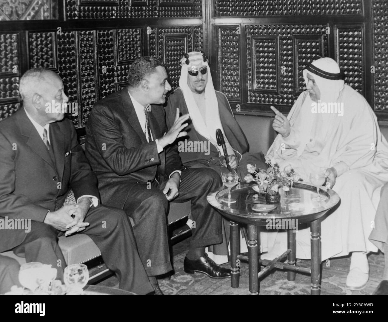 PRESIDENT OF UNITED ARAB REPUBLIC GAMAL ABDUL NASSER WITH IBRAHIM ...