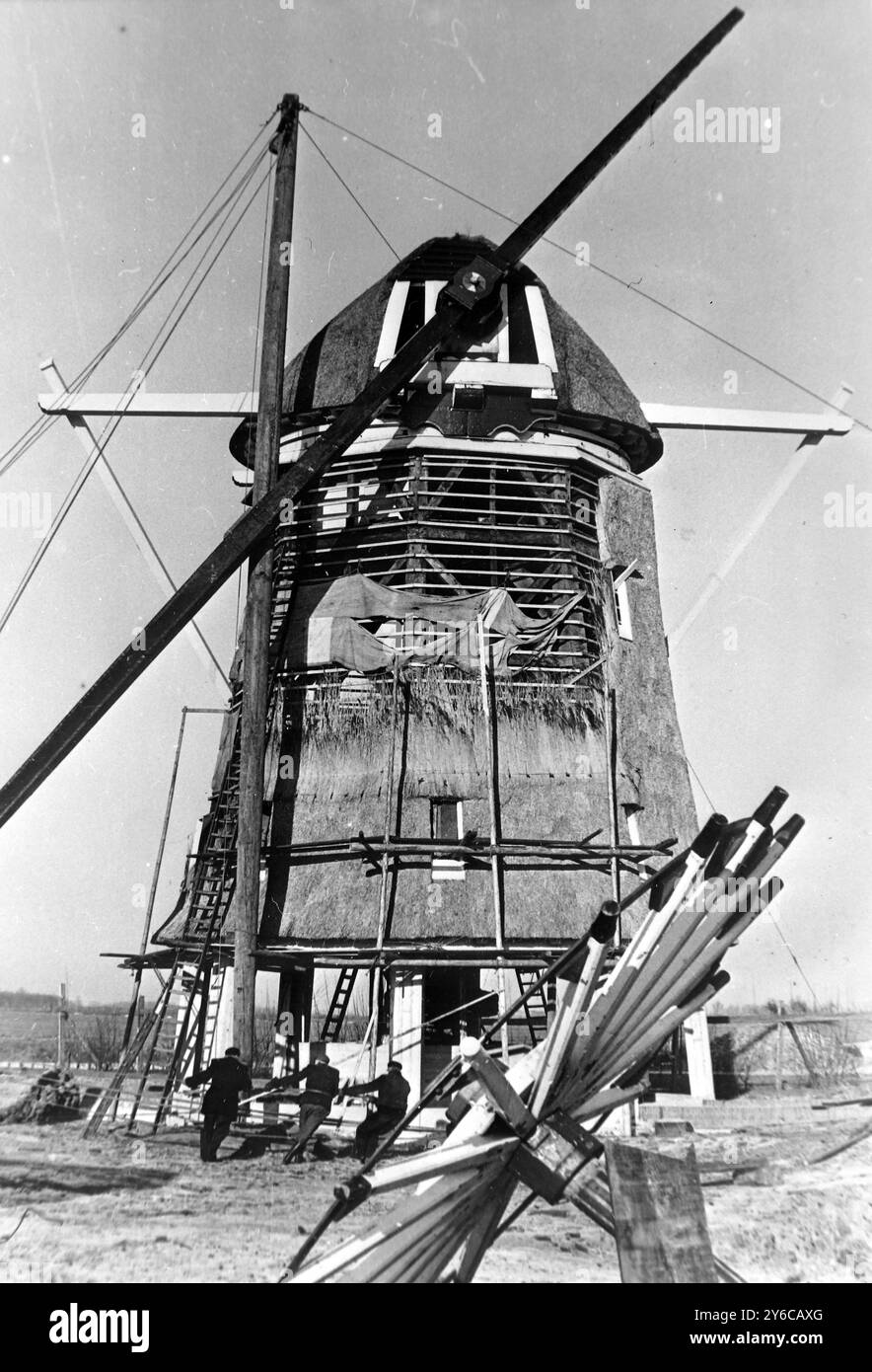 REBUILDING OLD MILL IN AMSTERDAM ; 17 JANUARY 1964 Stock Photo - Alamy