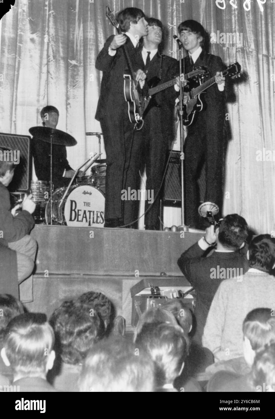 THE BEATLES ON STAGE IN VERSAILLES, FRANCE / ; 16 JANUARY 1964 Stock ...