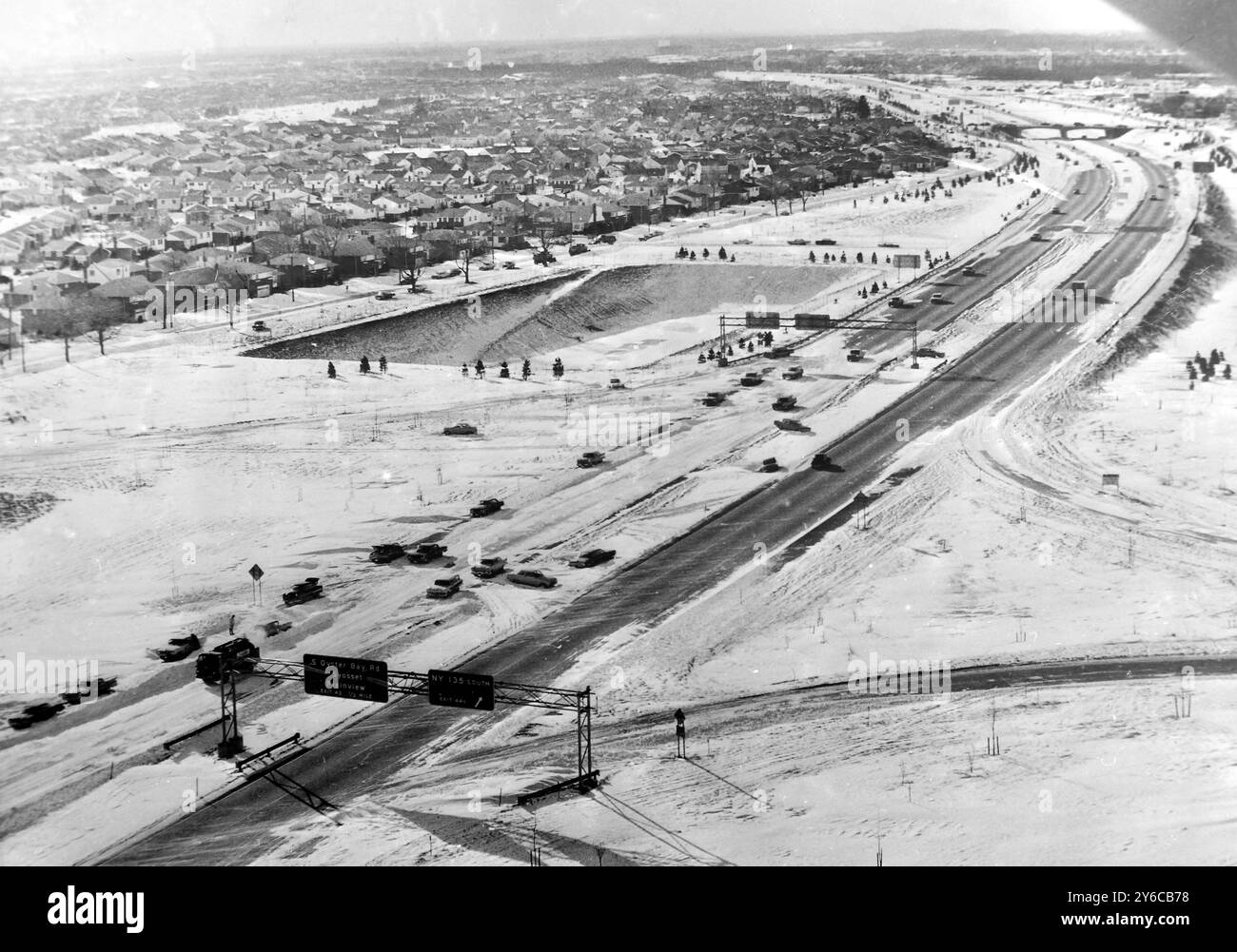 NEW YORK LONG ISLAND AERIAL VIEW WINTER CONDITIONS SNOW ; 16 JANUARY ...