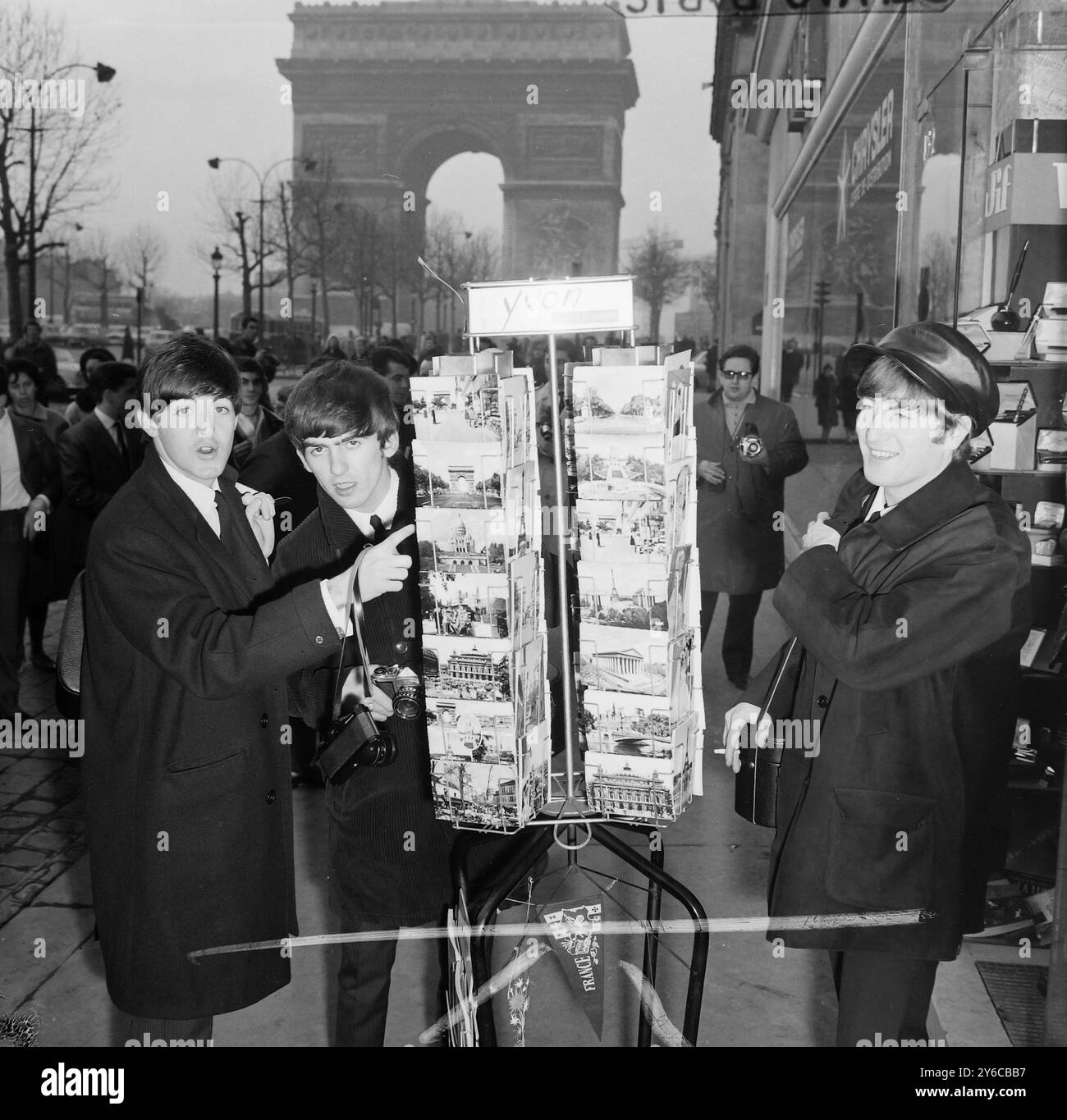 MUSIC POP GROUP THE BEATLES IN PARIS - PAUL MACARTNEY, JOHN LENNON AND ...