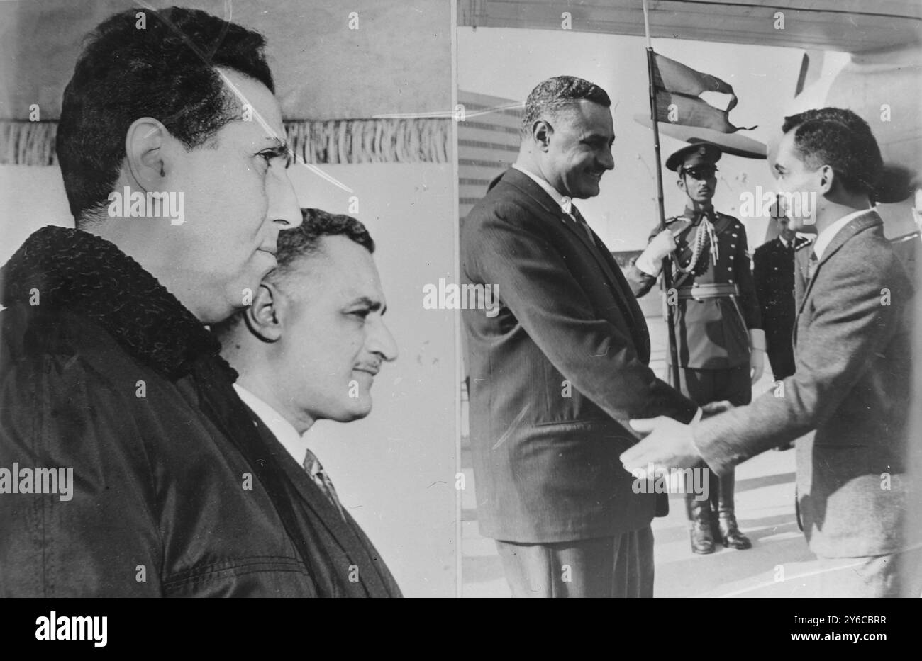 PRESIDENT OF UNITED ARAB REPUBLIC GAMAL ABDUL NASSER WITH AHMED BEN ...