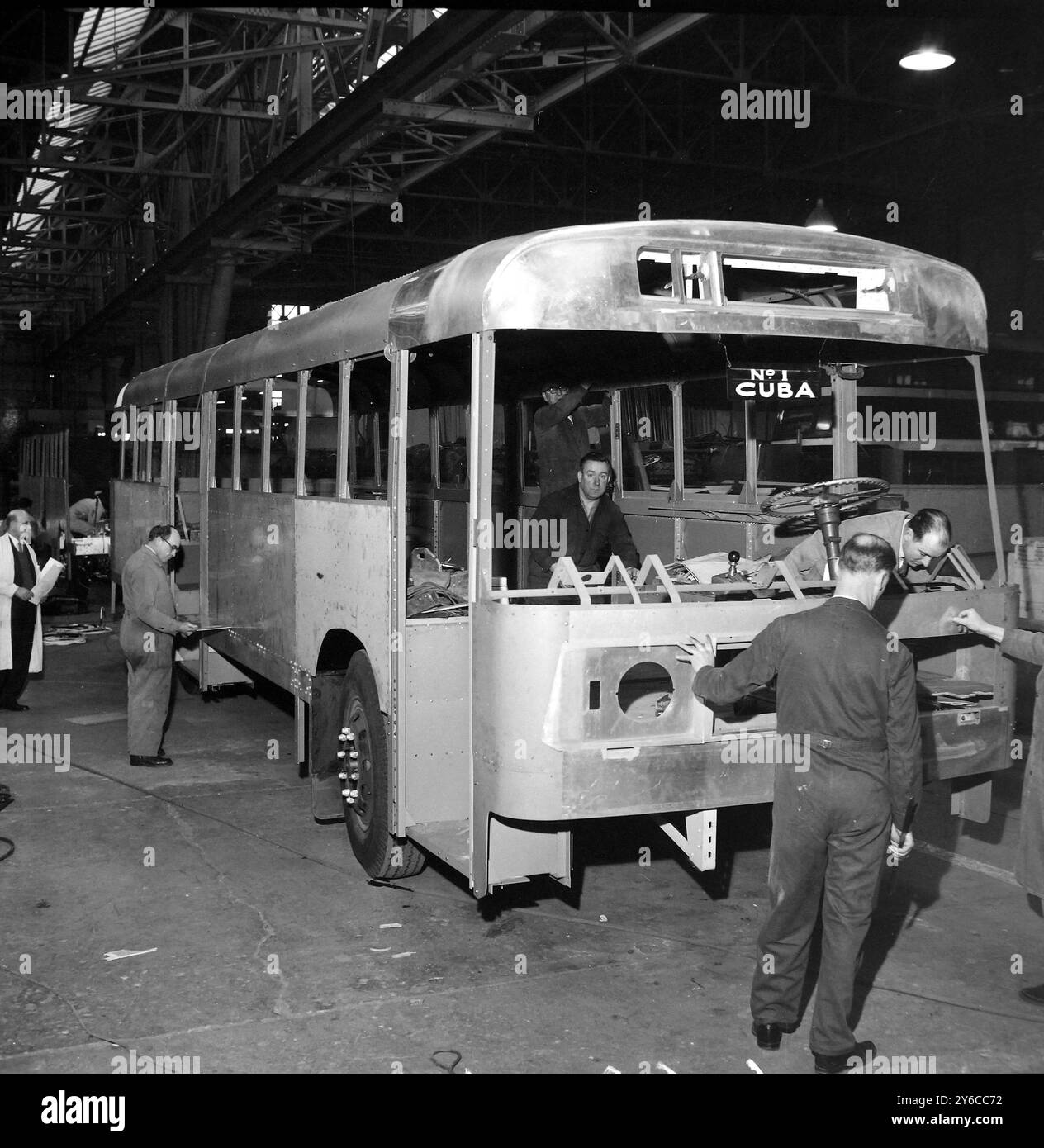 The first of an order of 400 British buses for Cuba nears completion at ...