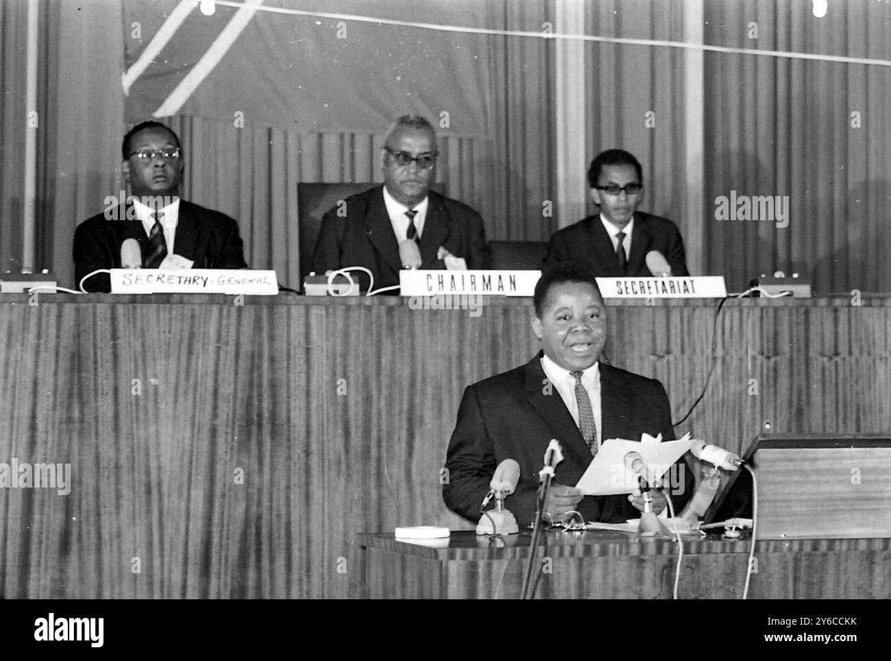 CONGO CONFERENCE WITH JOSEPH KASAVUBU MAKES AN ADDRESS IN LEOPOLDVILLE ...