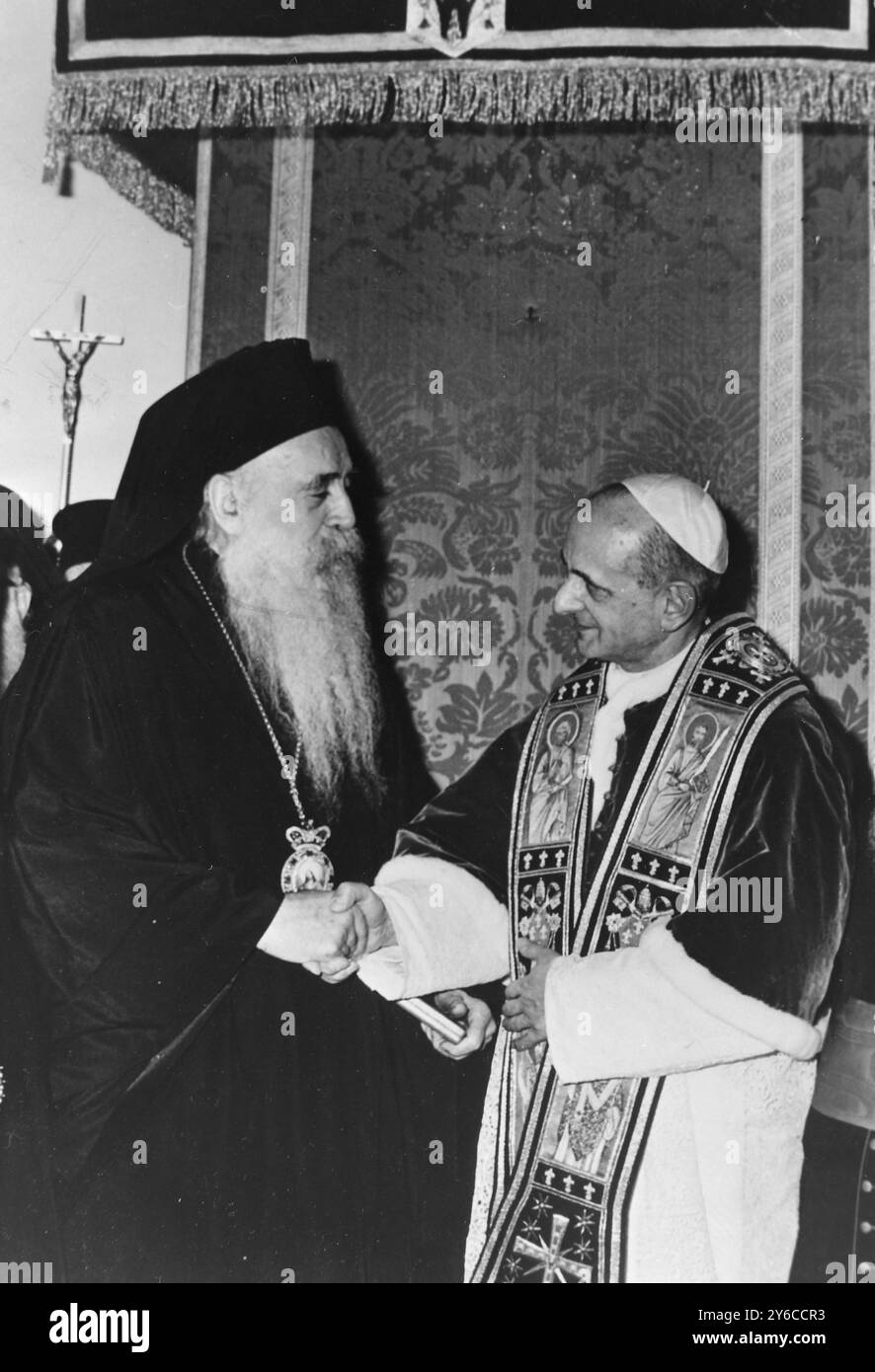 PATRIARCH ATHENAGORAS WITH POPE PAUL VI IN JERUSALEM, ISRAEL JORDAN ...