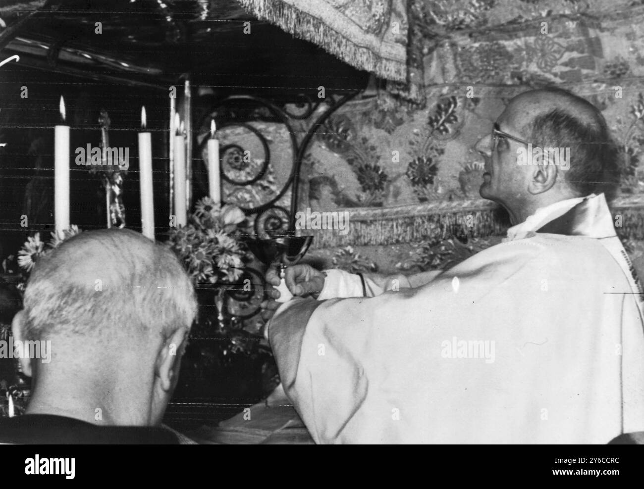 POPE PAUL VI AT NATIVITY GROTTO IN BETHLEHEM, JORDAN / ; 6 JANUARY 1964 ...