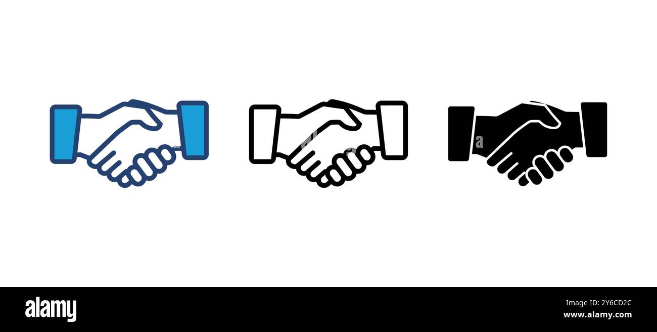 Handshake icon vector. business handshake. contact agreement Stock ...