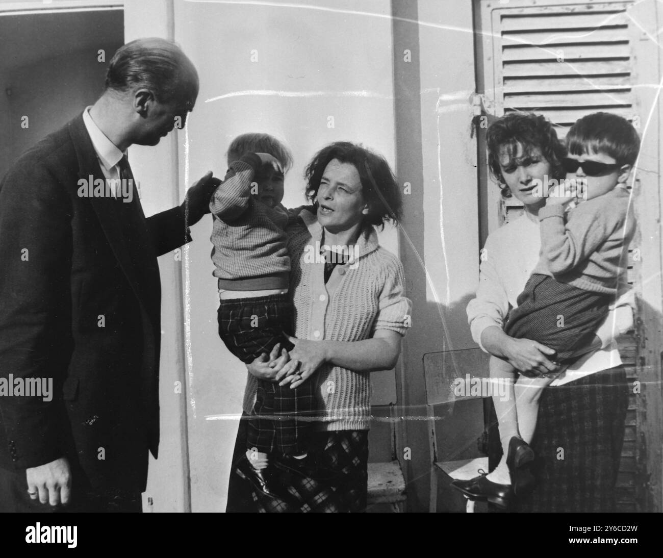 FRENCH BIOLOGIST GASTON NAESSENS WITH MRS BURKE E LEUKEMIA VICTIM IN ...