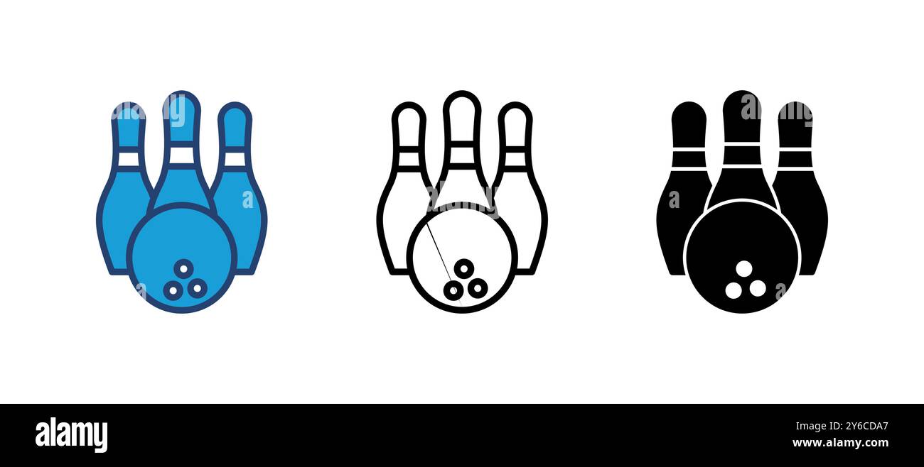 Bowling icon vector. bowling ball and pin icon. bowling pins Stock ...