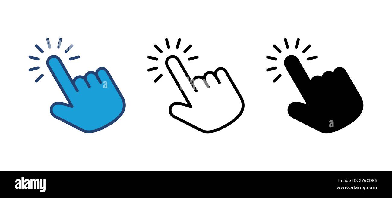 Hand cursor icon. cursor icon vector. hand cursor icon click Stock ...