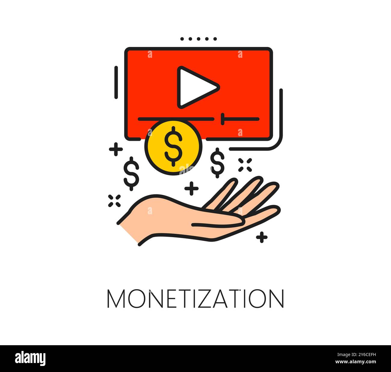 Content monetization icon outline hi-res stock photography and images ...