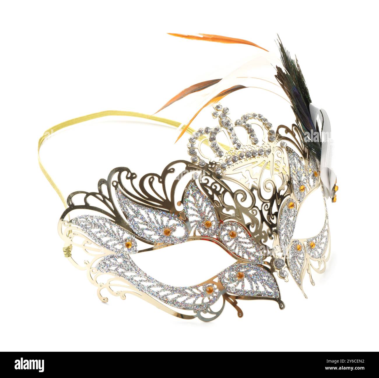 One beautiful carnival mask on white background Stock Photo - Alamy