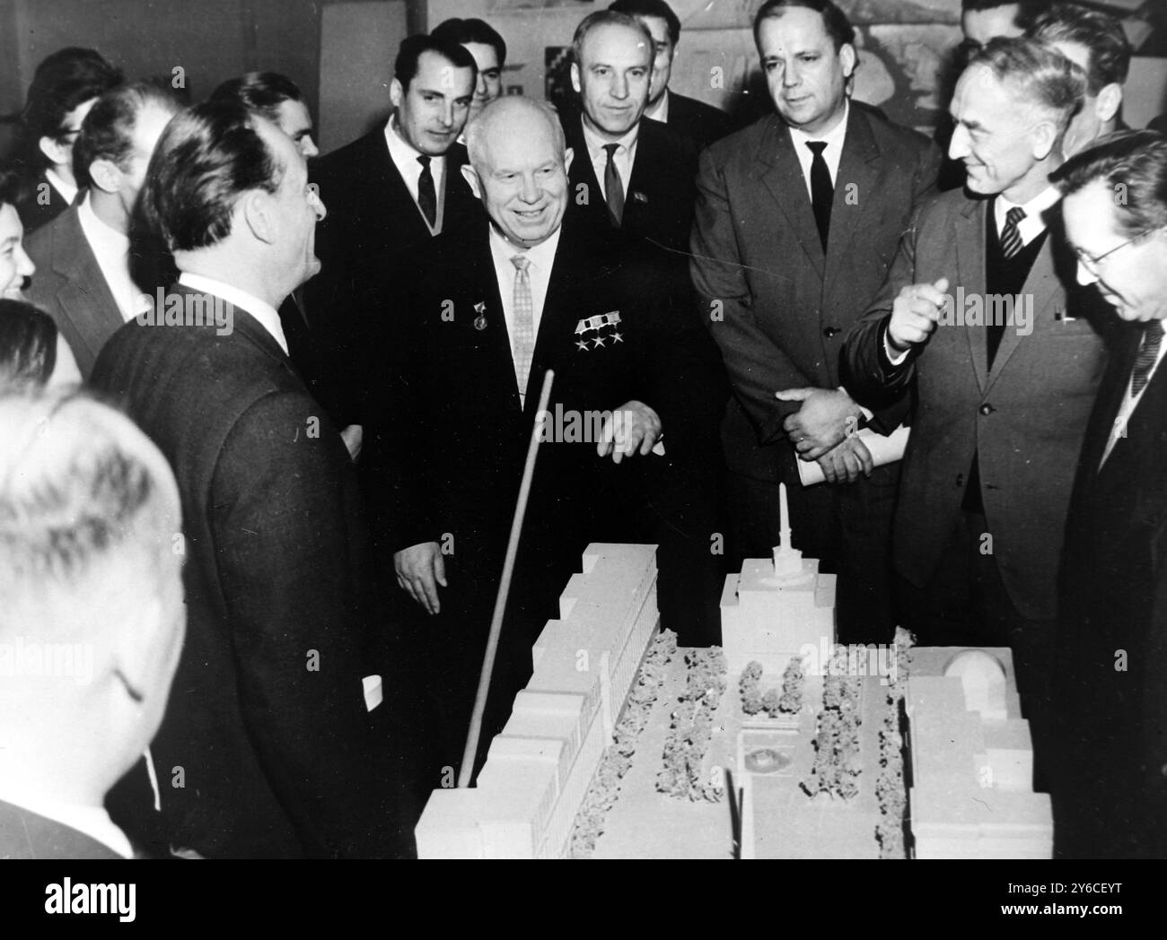 SOVIET PRIME MINISTER NIKITA KHRUSHCHEV AT MOSCOW TOWN PLANNING ...