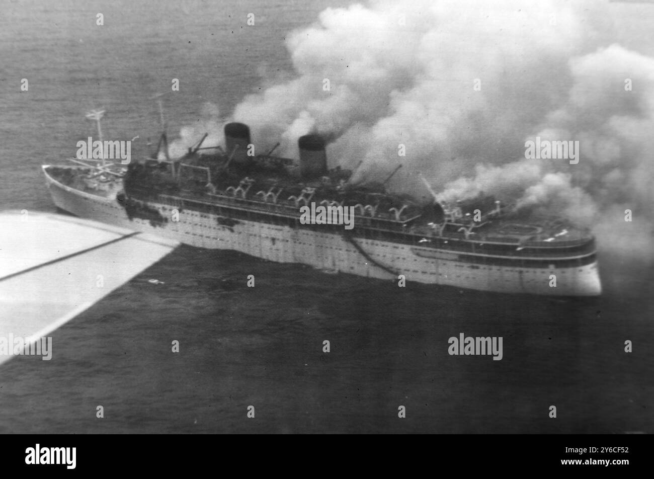 SHIP DISASTER GREEK LUXURY LINER LAKONIA ON FIRE ; 23 DECEMBER 1963 ...