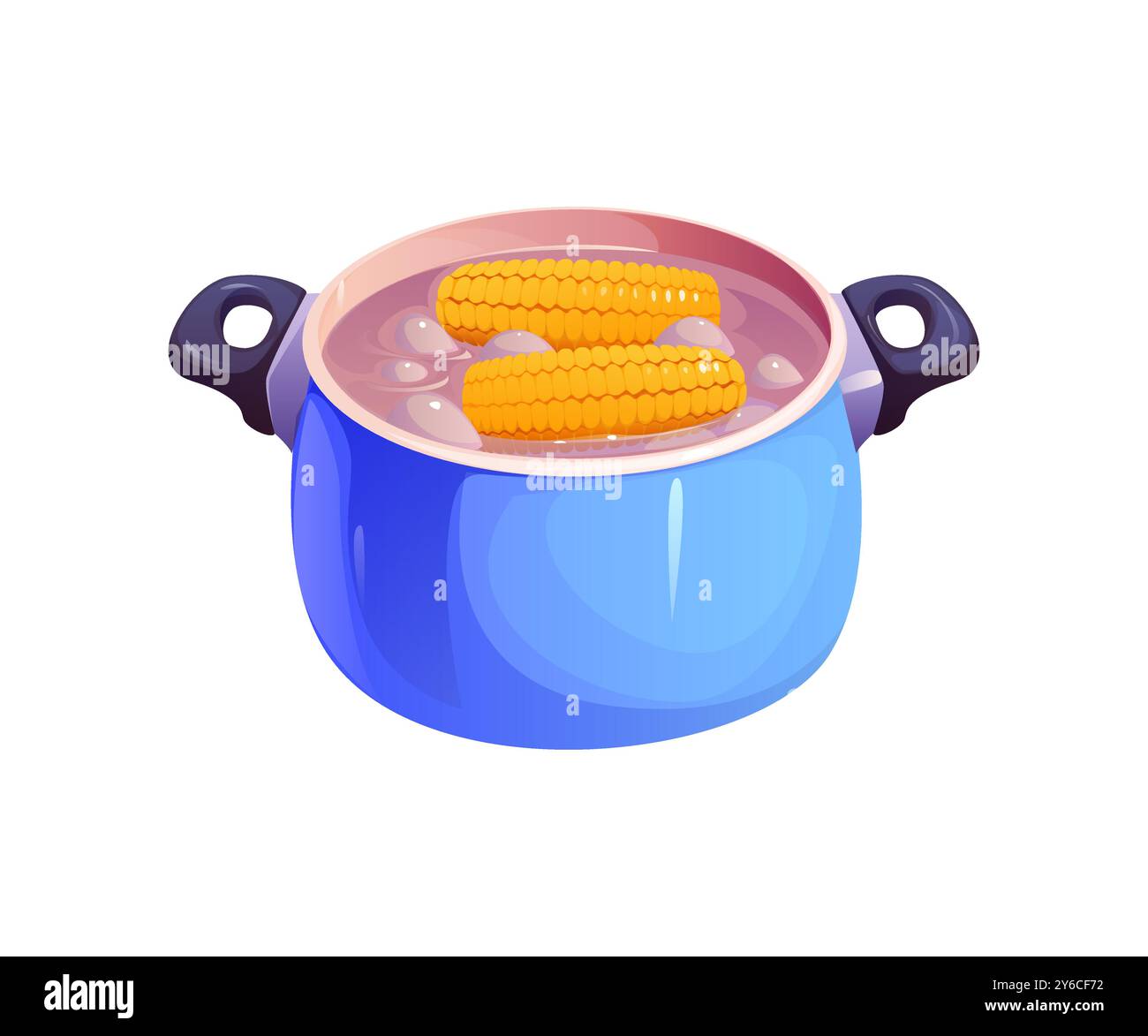 Corn cobs in boiling water Stock Vector Images - Alamy