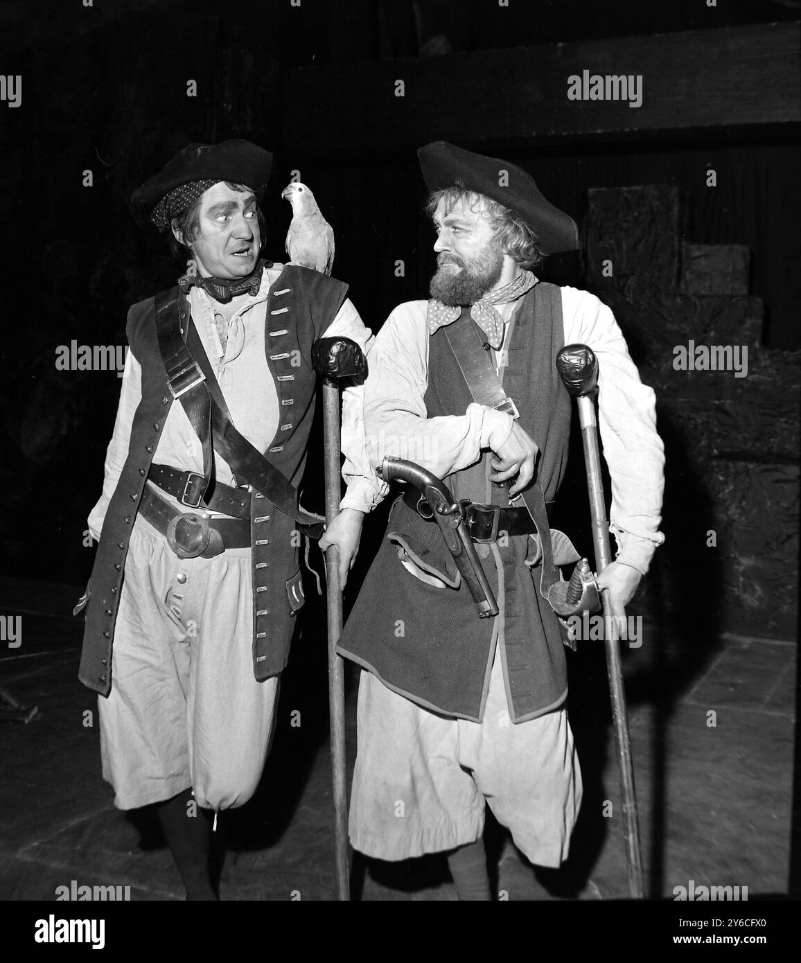 PETER BAYLISS, JOSS ACKLAND AND JACK SPRAT REHEARSING TREASURE ISLAND ...