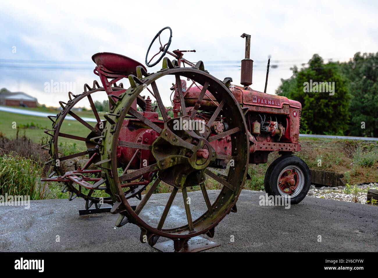 Glendale, Kentucky, USA-June 22, 2017: Close up of an antique McCormick ...