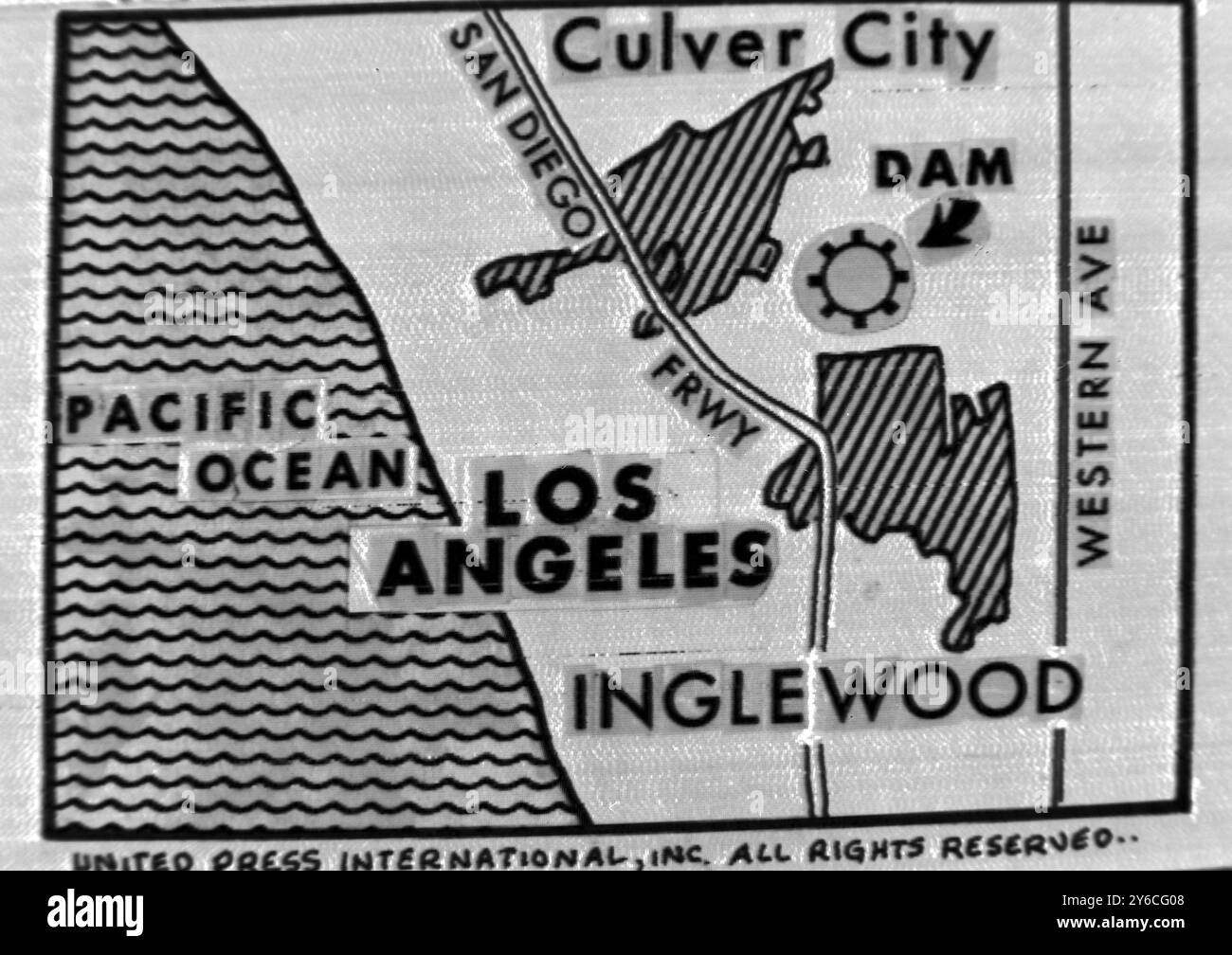 MAPS OF BALDWIN HILLS RESERVOIR DAM BURST IN LOS ANGELES ; 15 DECEMBER ...