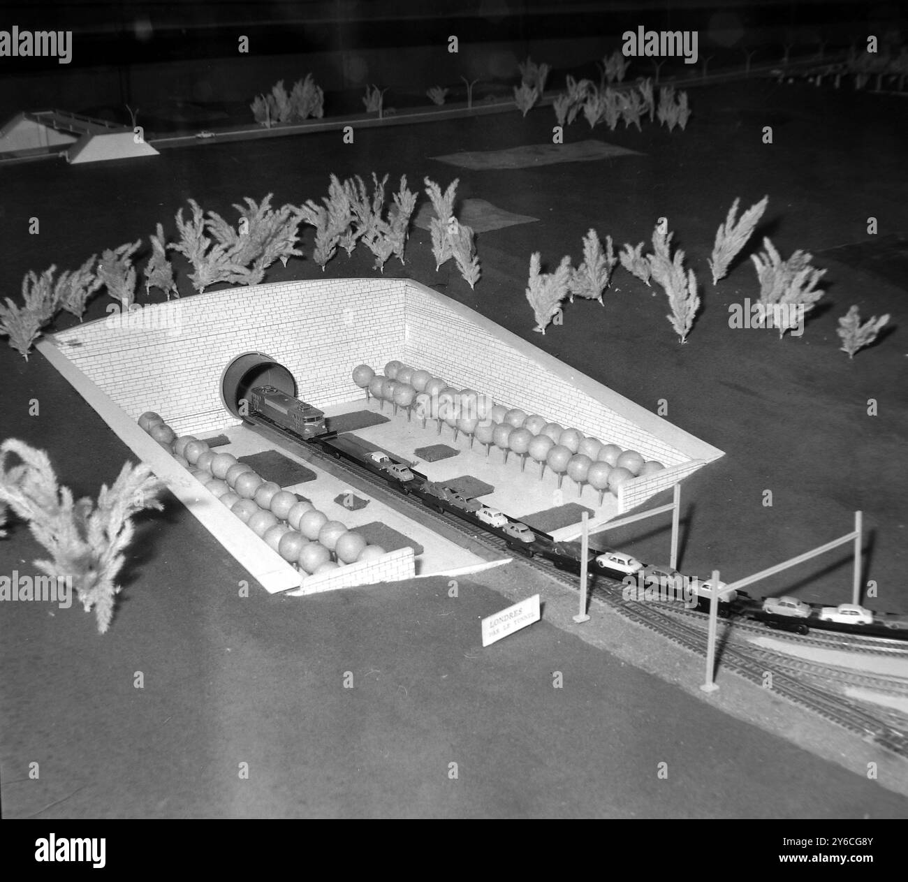 MODEL OF FRENCH SIDE OF THE CHANNEL TUNNEL ; 13 DECEMBER 1963 Stock ...