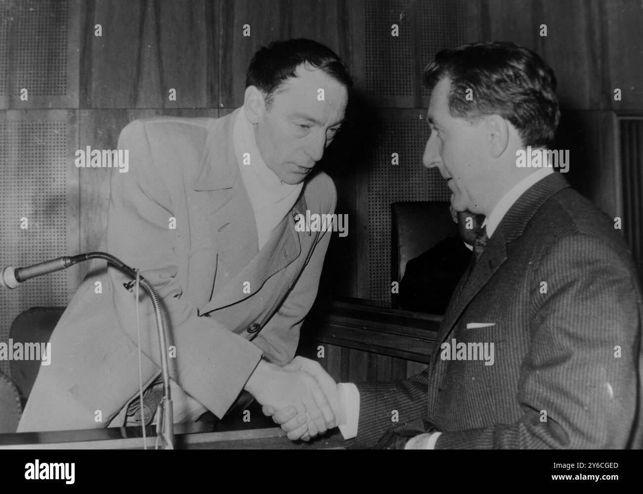 FORMER NAZI SS SERGEANT THOMAS KRAFFT WITH ROLF BOSSI IN COURTROOM IN ...
