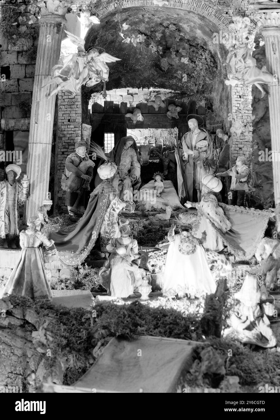 SECTION OF MINIATURE WORLD IN NATIVITY GROTTO IN ROME, ITALY / ; 10 ...