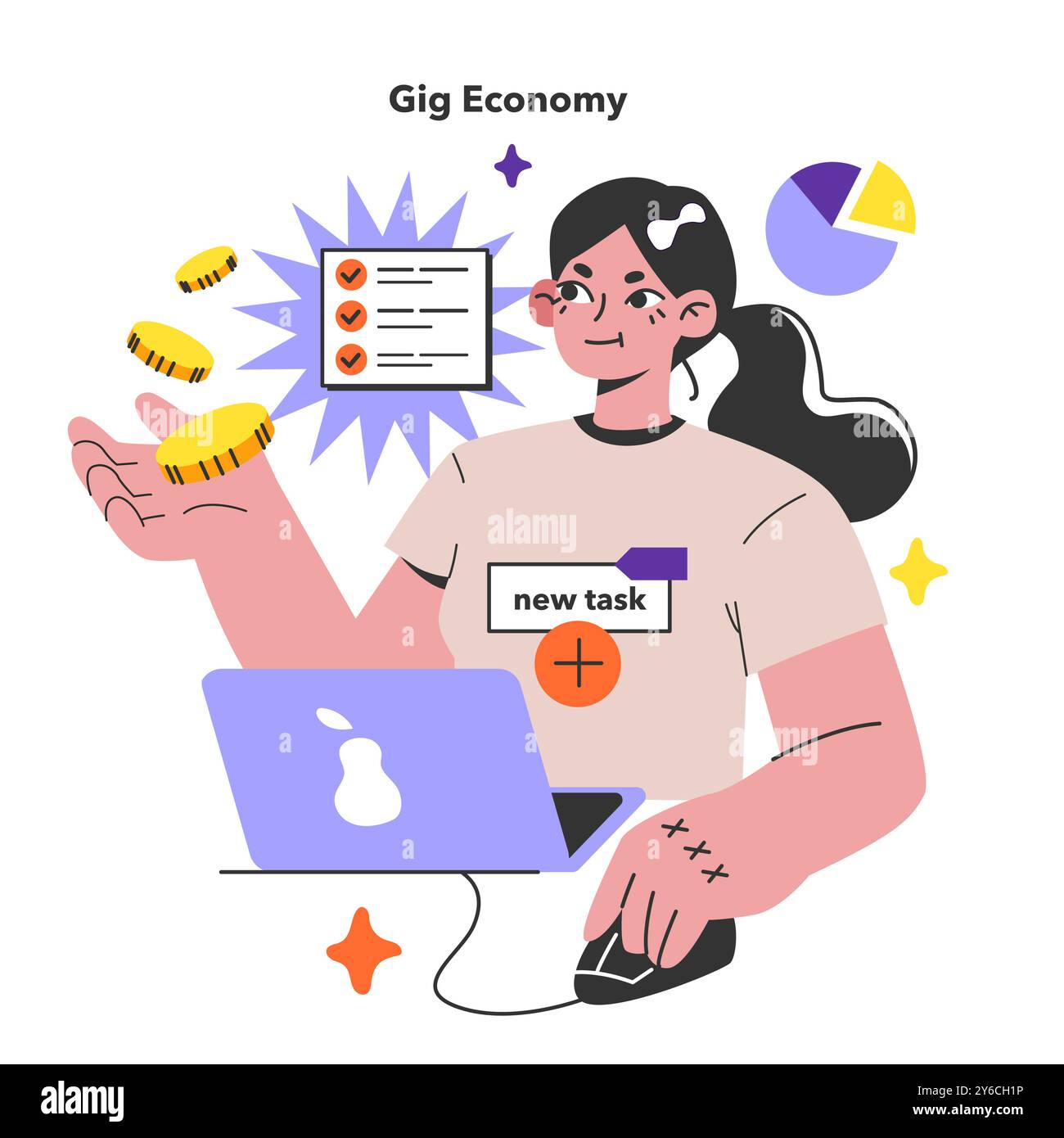 Gig economy. Labor market based on independent contractor, online ...